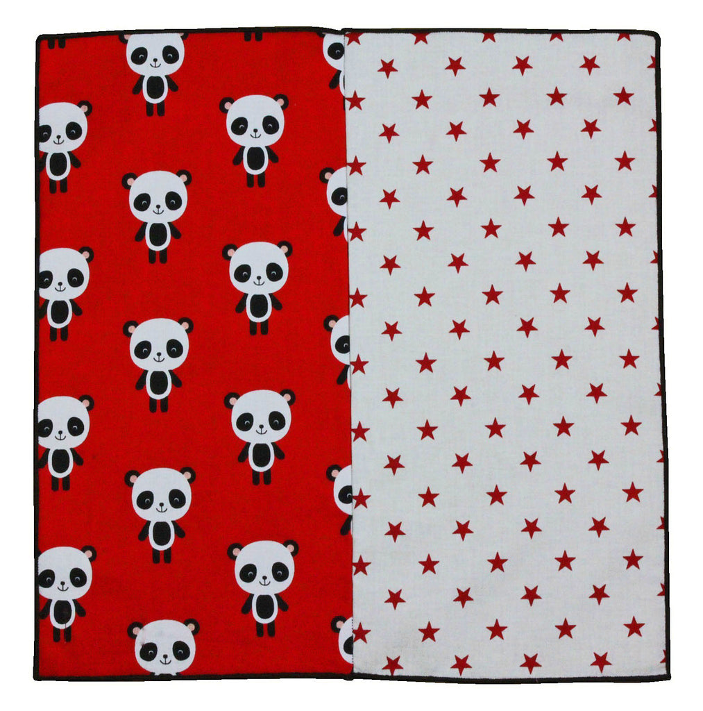 Panda Bear & Stars Panelled Pocket Square - Fine And Dandy